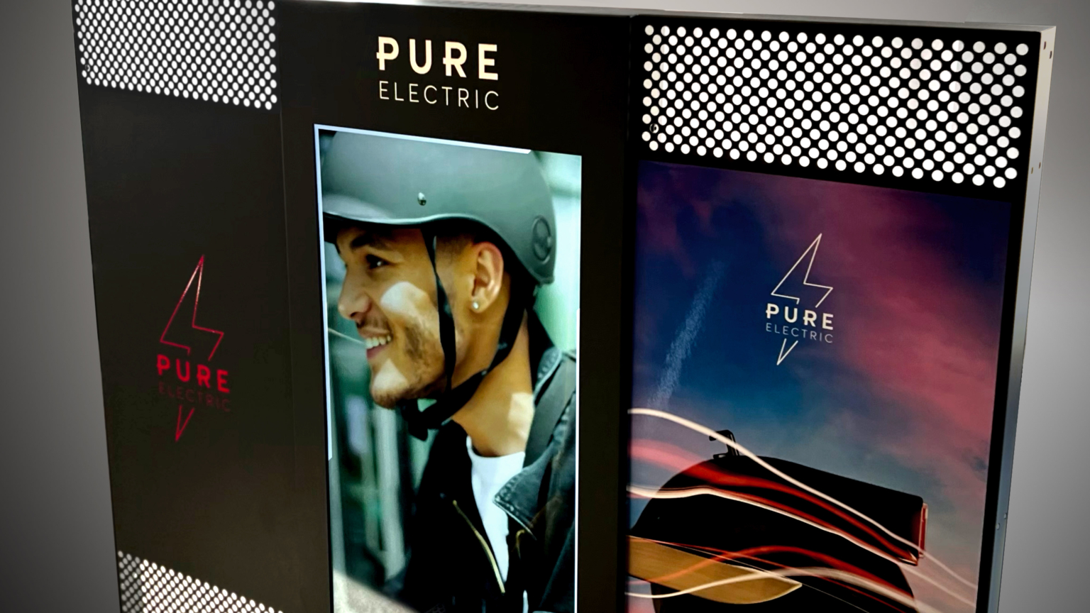 PURE ELECTRIC illuminated retail display | Attero Retail Design Agency