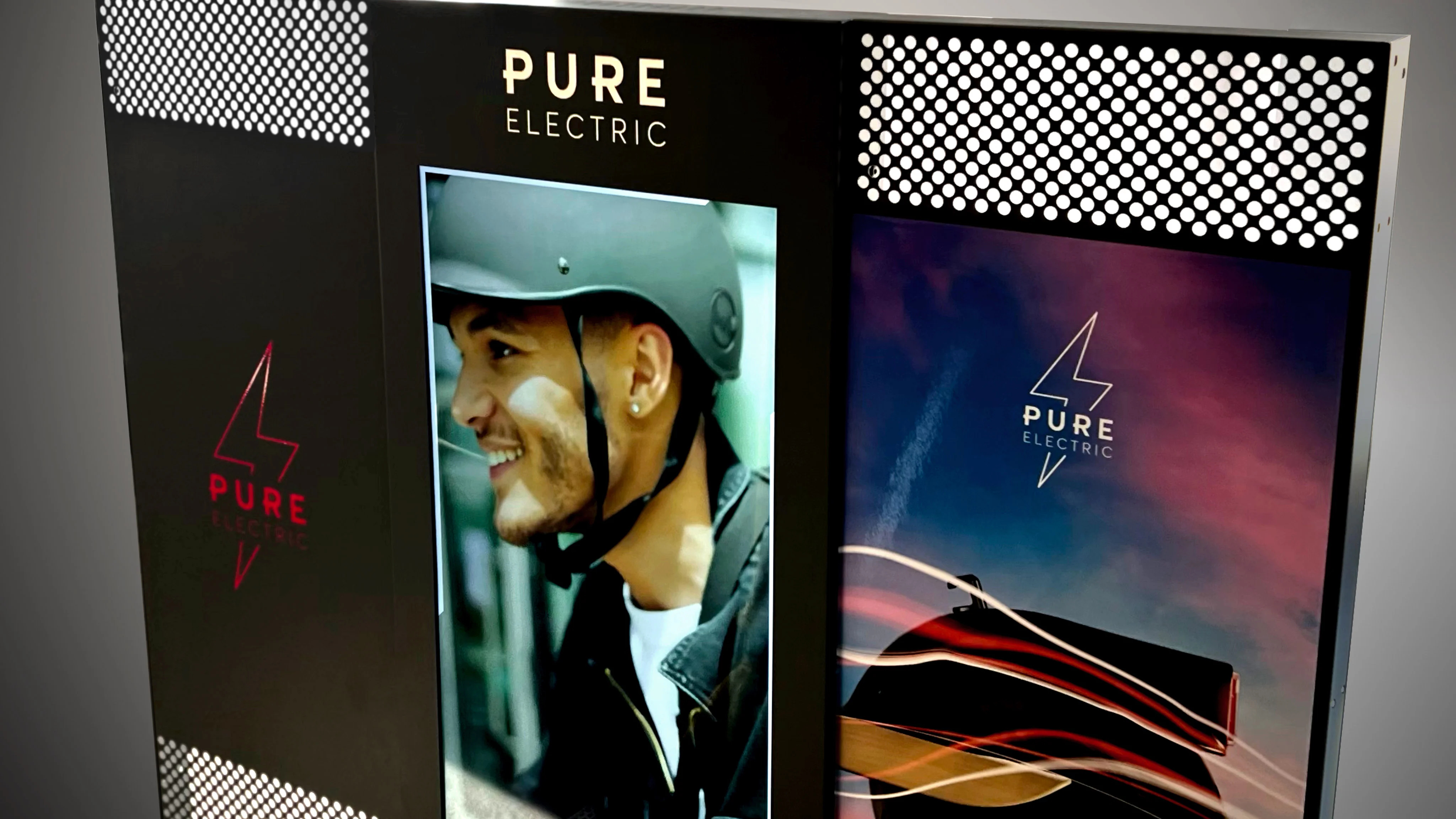 PURE ELECTRIC illuminated retail display | Attero Retail Design Agency